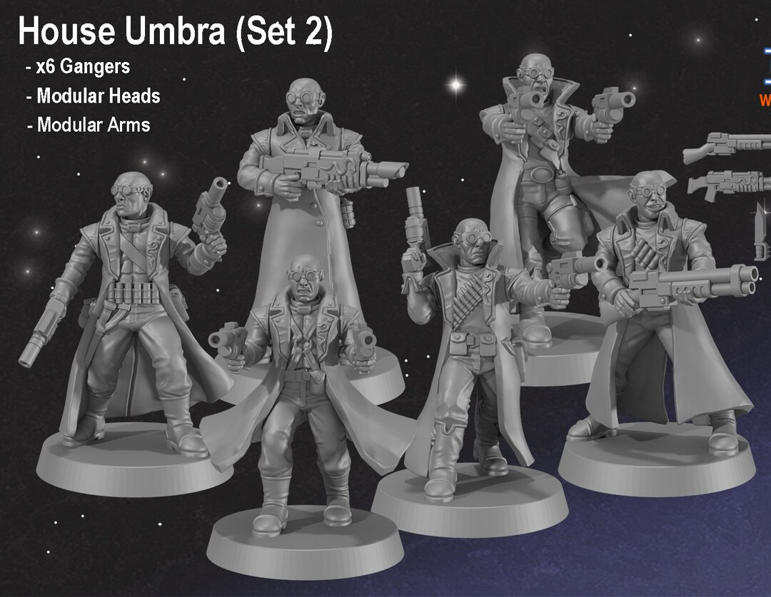 Underhive Gangers Set 2 - House Umbra - 28mm Miniatures for Tabletop ...