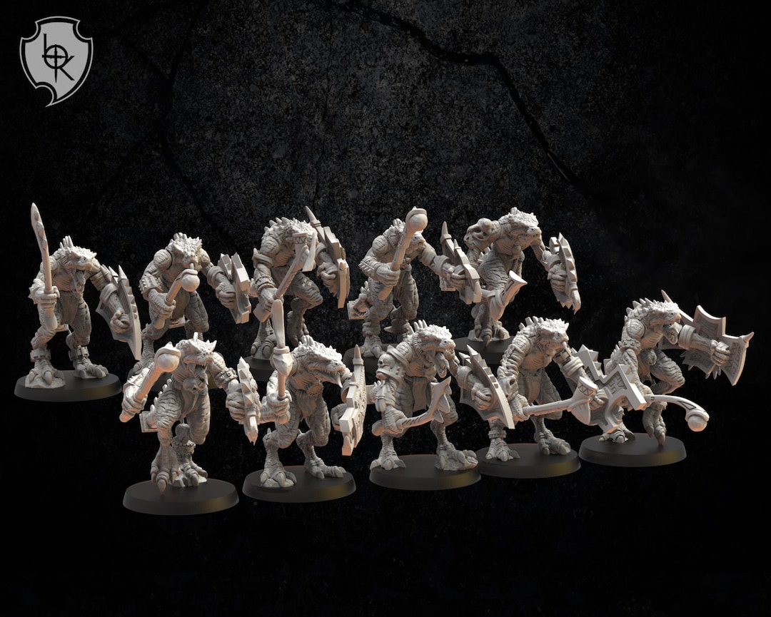 Lizardmen Warriors - Saurus or Lizardfolk - 28mm Miniatures for ...