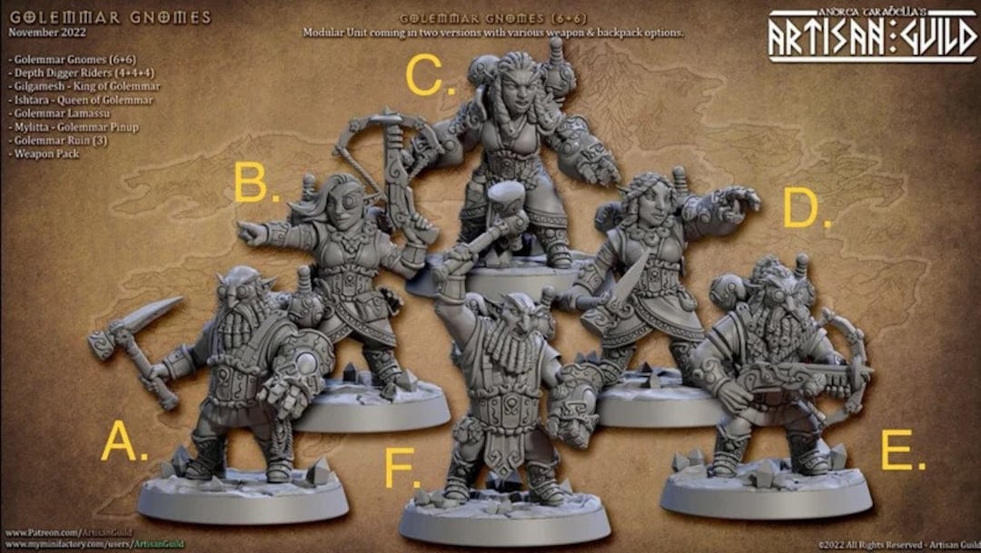 Golemmar Gnomes - Gnome - Gnomes of Golemmar - 28mm | 32mm 28mm ...