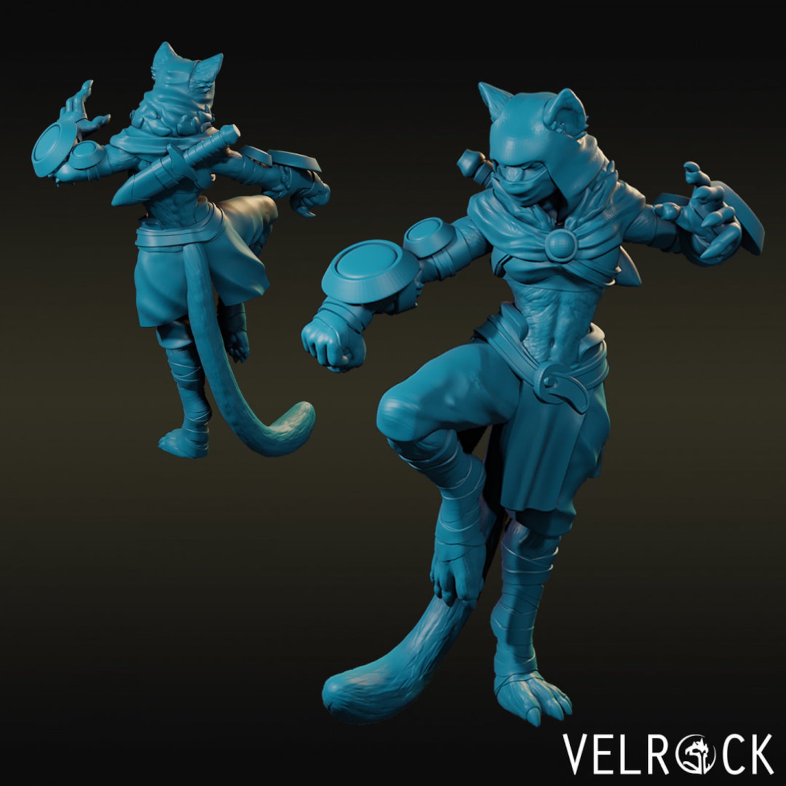 Female Tabaxi Dancer and Monk - 28mm | 32mmminiatures for Tabletop ...
