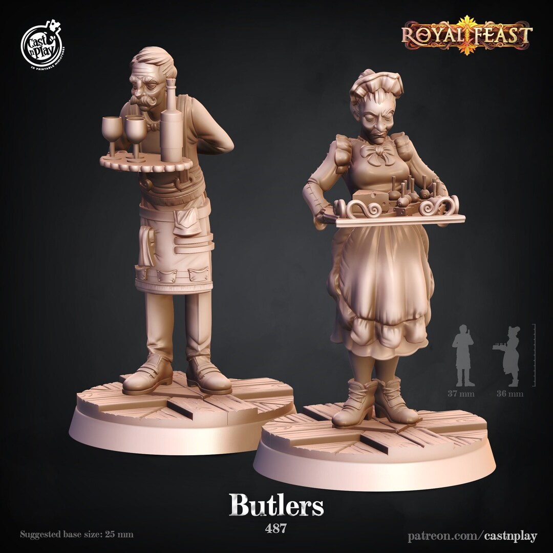 Butlers - Castle - Workers NPC - Royalty - Royal Feast - 28mm | 32mm ...