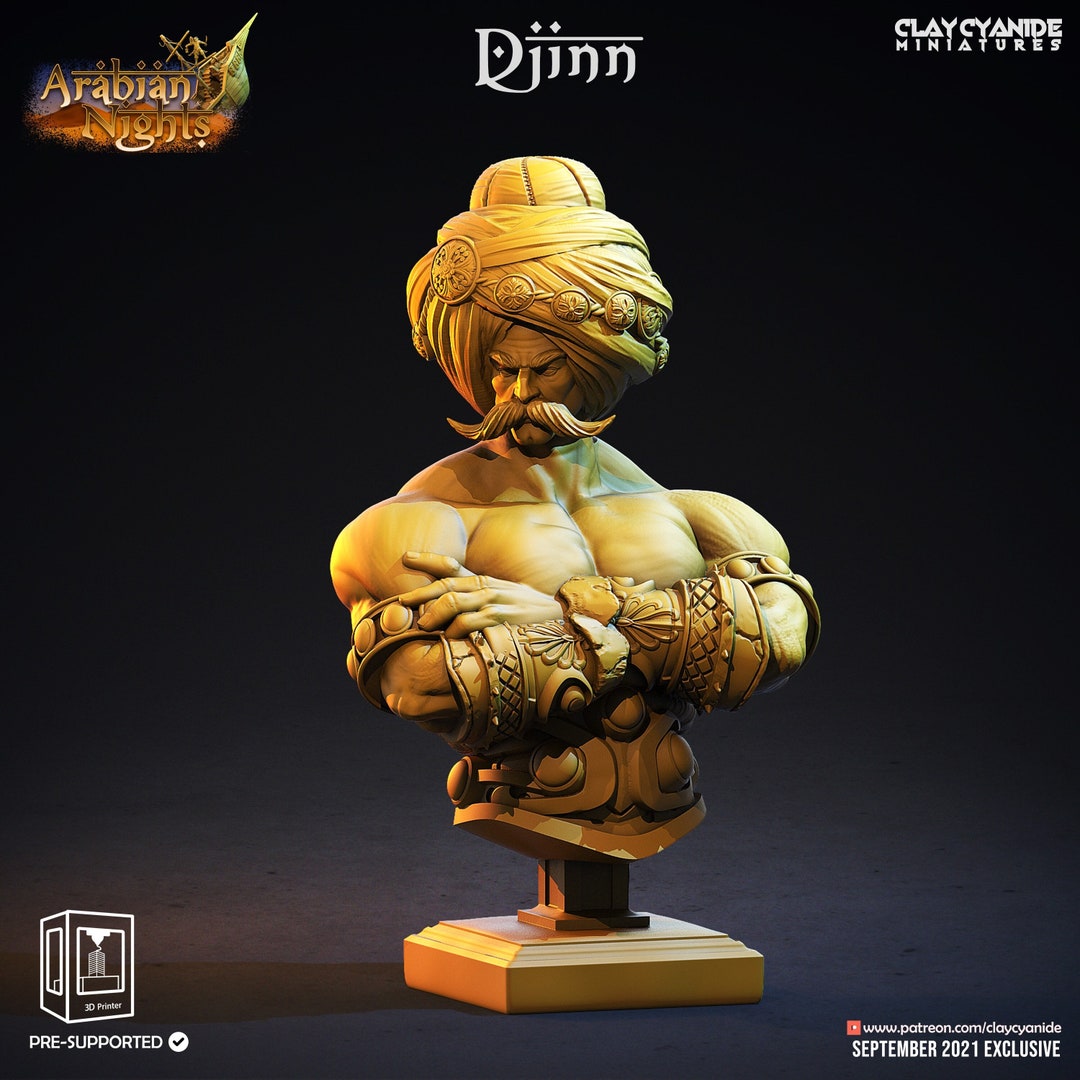 Djinn - Bust - 28mm - 32 Mm- (dnd, D&D, Tabletop Miniature, Painting ...