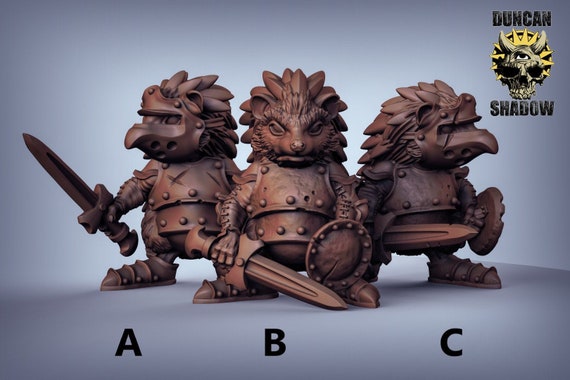 Hedgehog Warriors With Sword and Shield 28mm 32mm | Etsy