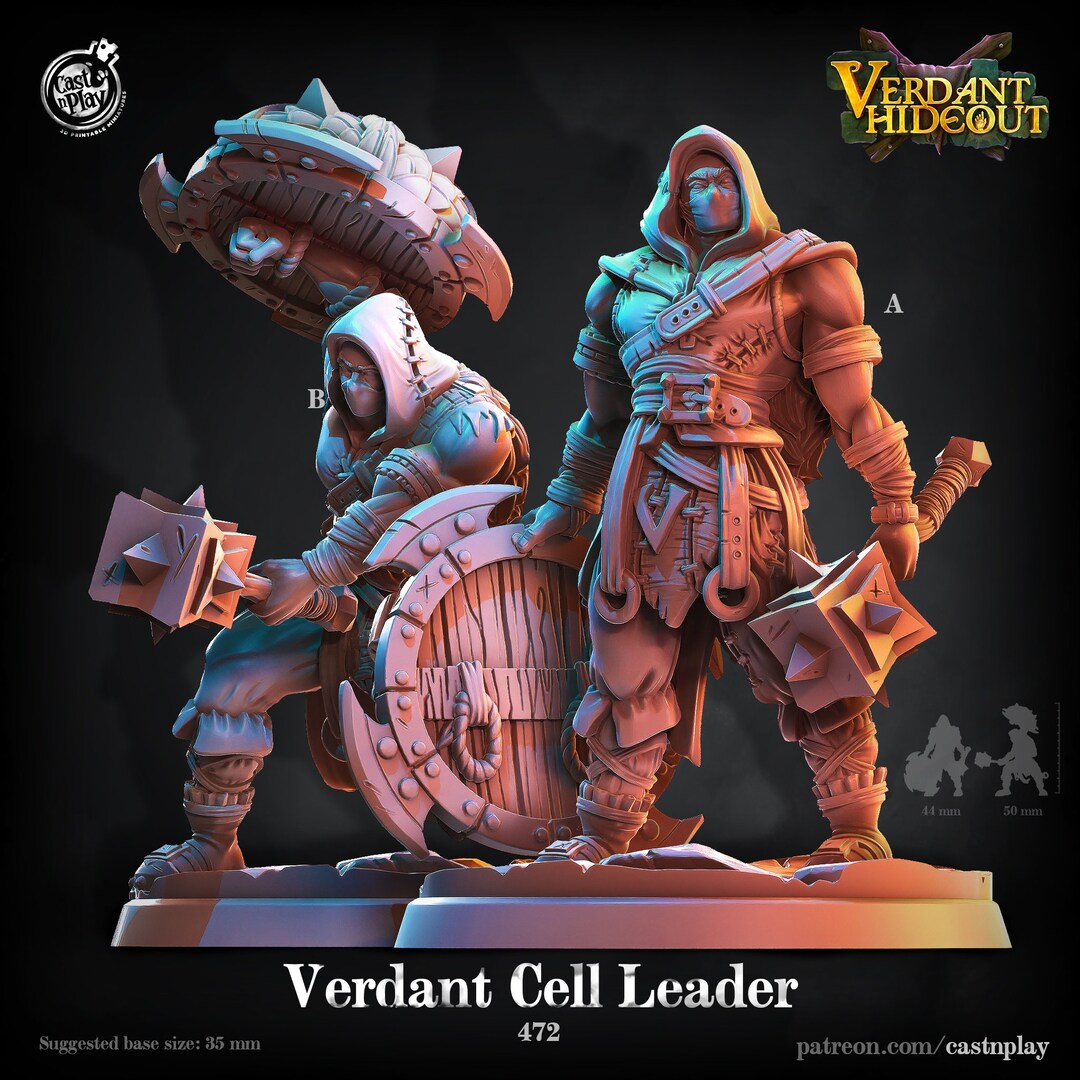 Verdant Cell Leader - Male - Verdant Hideout - 28mm | 32mm 3d Printed ...