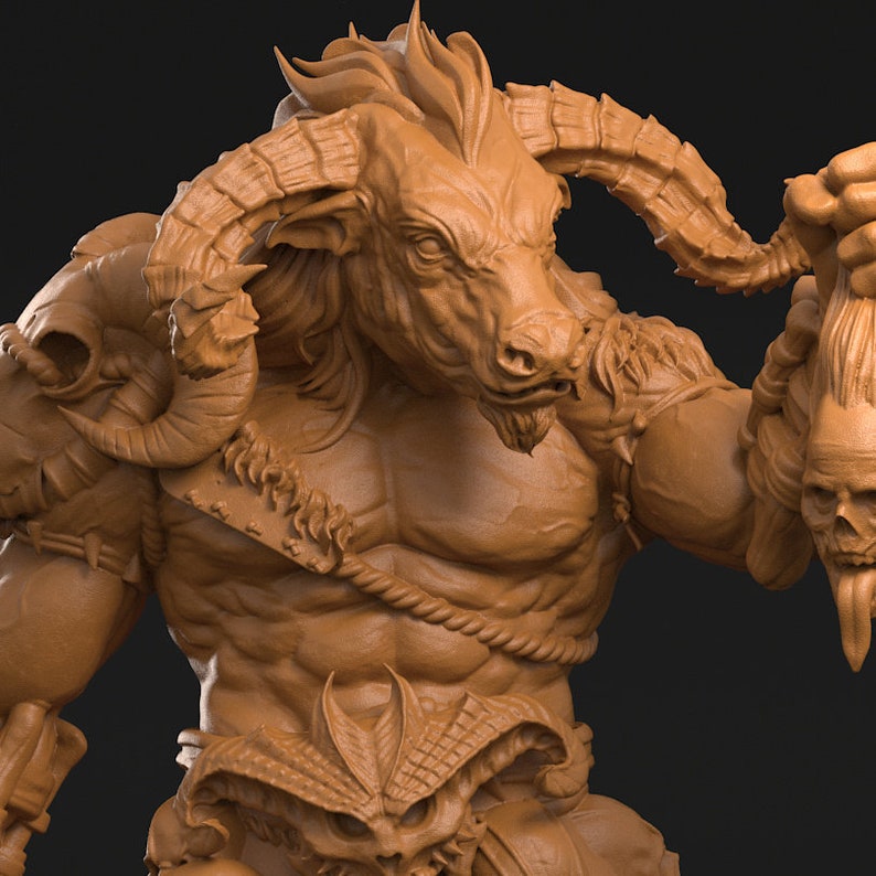 Headhunter Minotaur Dnd Monster Man Hunter Beast 28mm - Etsy Canada