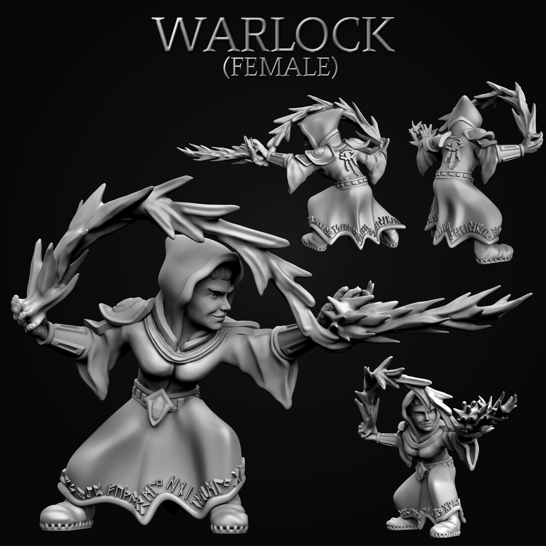 Female Gnome Warlock - Gnomish Adventurers - 32mm | 28mm Miniatures for ...