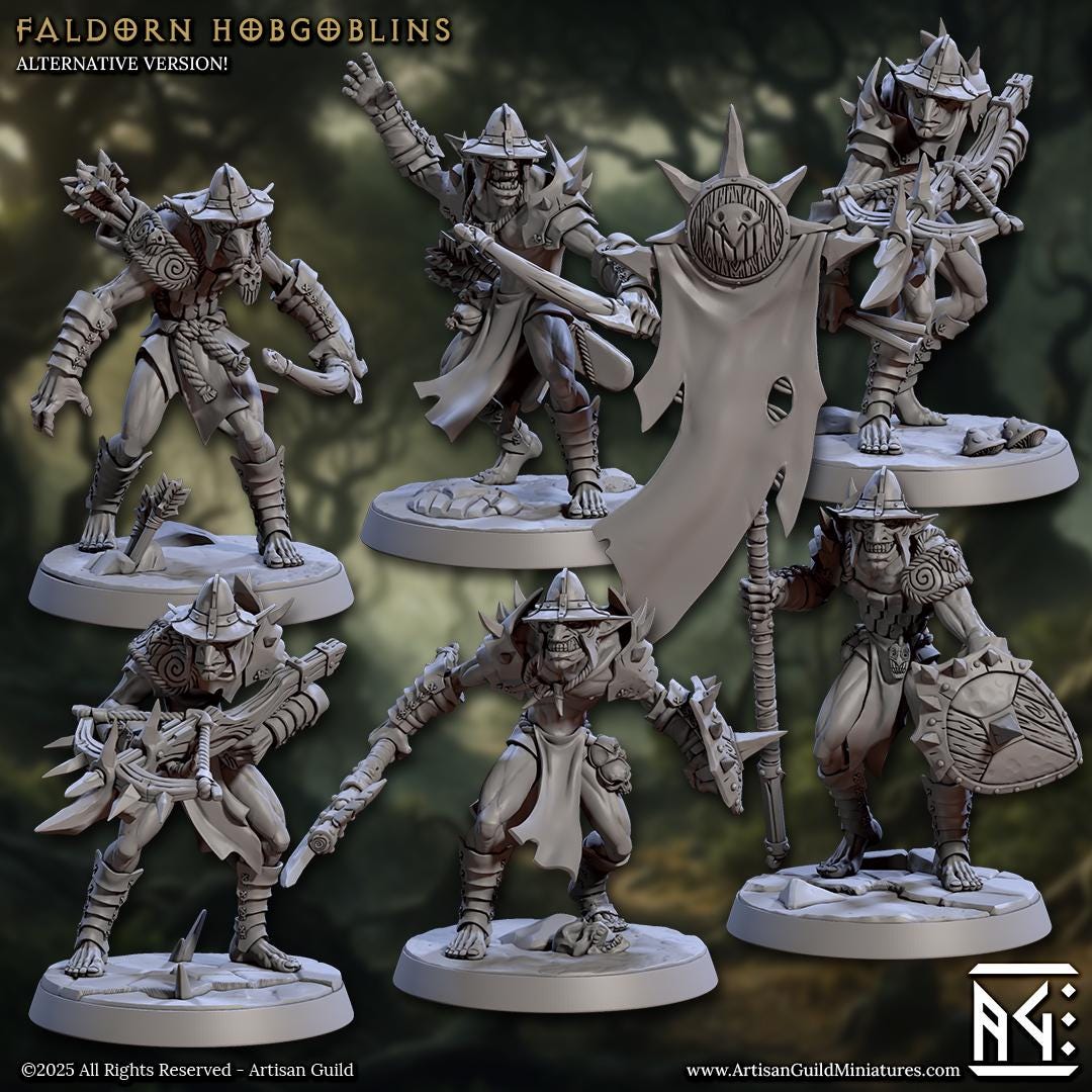 Faldorn Hobgoblins - Modular Goblin Warriors Set - 3d Print 28mm Miniatures for Tabletop Gaming ...