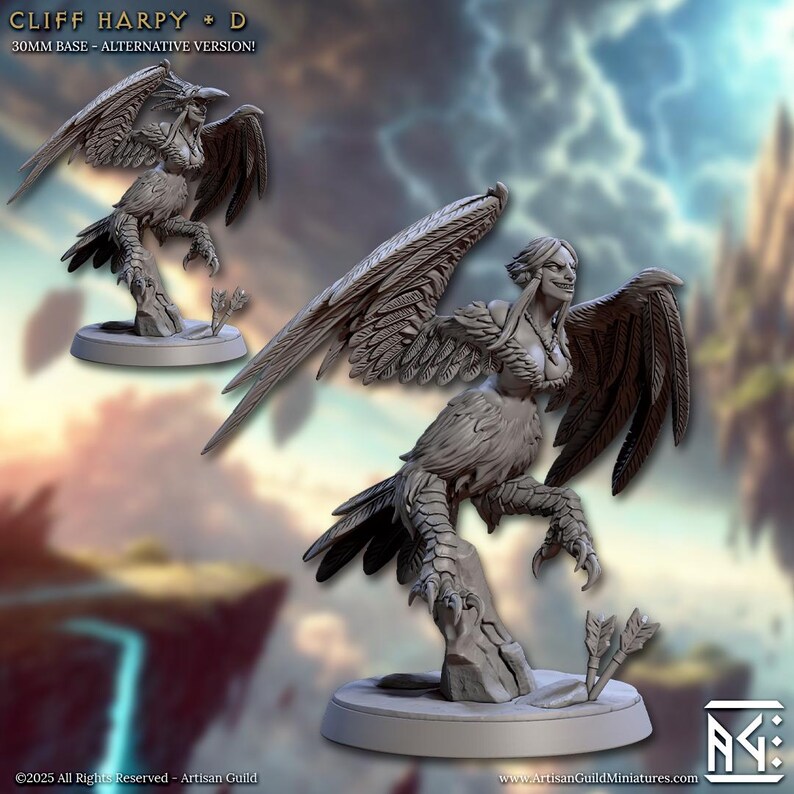 Cliff Harpies Set - Harpy - Kit I NO Hat - Flying Winged - 28mm 32mm ...