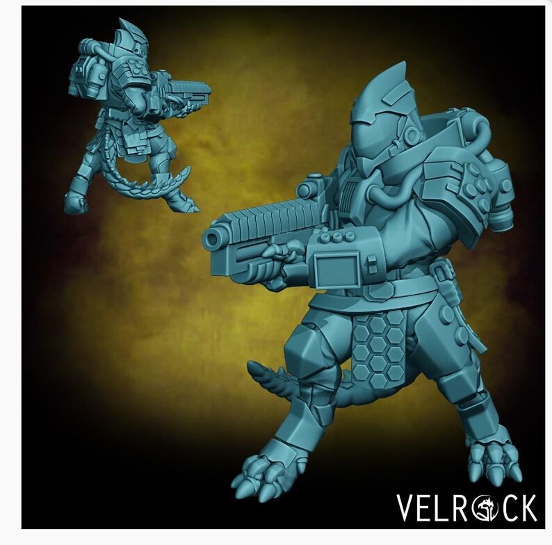 Saurian Mercenary Grunts Male - 28mm | 32mmminiatures for Tabletop ...