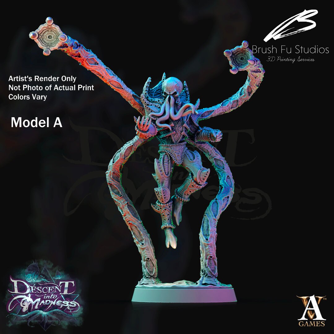 Mind Flayer Lord - Illithid Commander - 28mm Miniatures for Tabletop ...