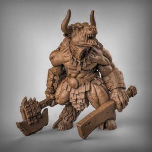 Minotaur Warrior With Weapons - Minotaurs Set - 28mm | 32mmminiatures ...