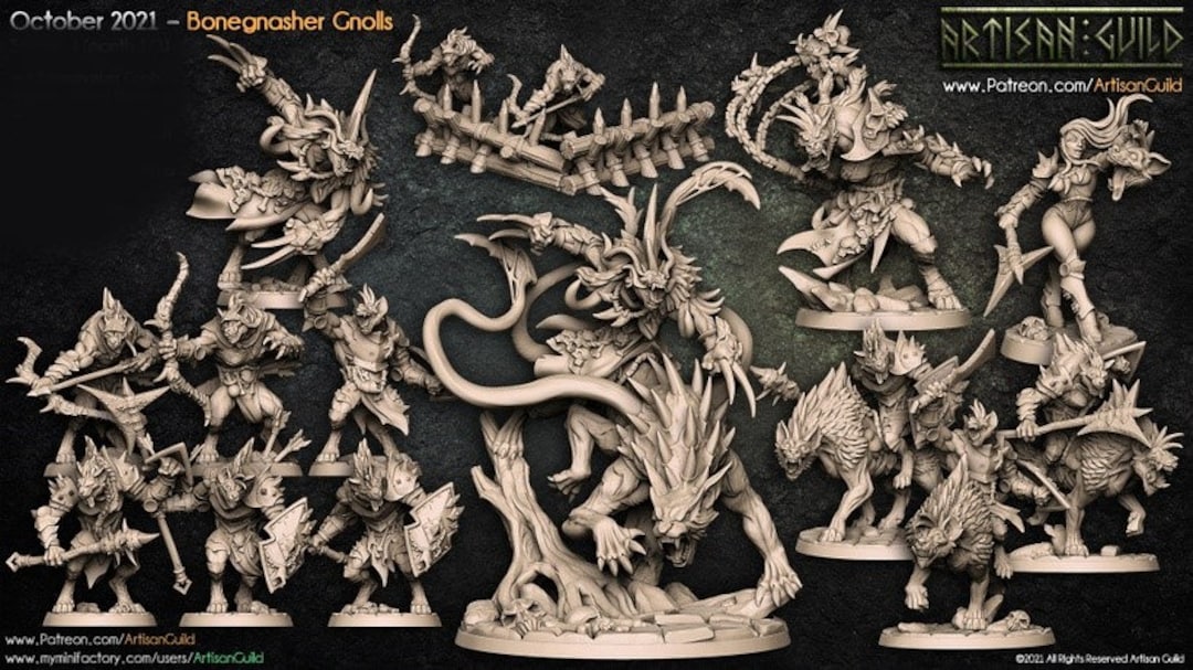 Bonegnasher Gnolls (complete Lineup) Full Set - 28mm | 32mm Miniatures ...