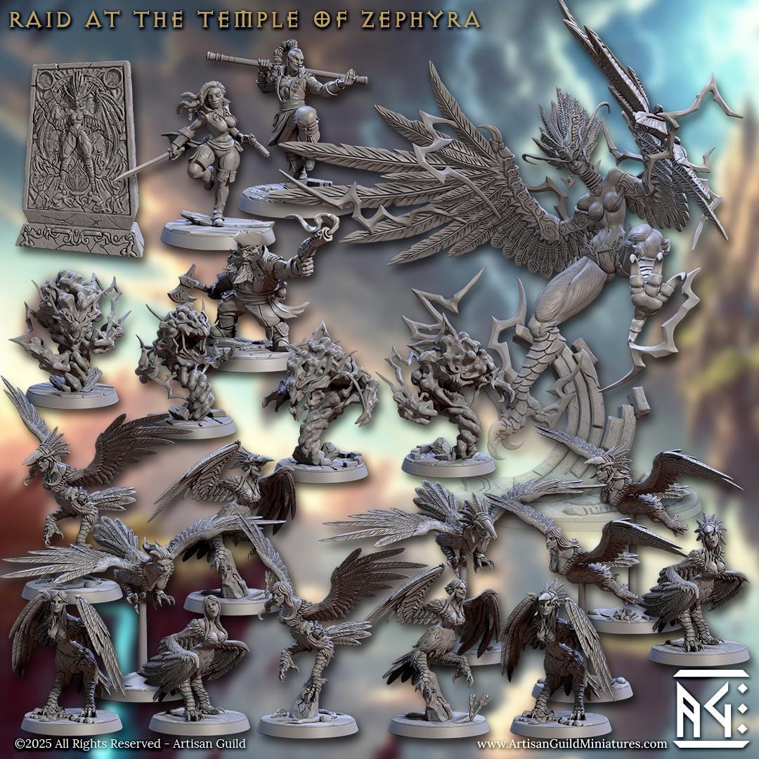 Cliff Harpies Set - Harpy - Kit I NO Hat - Flying Winged - 28mm 32mm ...