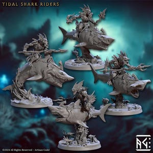 Tidal Shark Riders Unit I - Mirmidons Death-tide - 28mm | 32mm ...