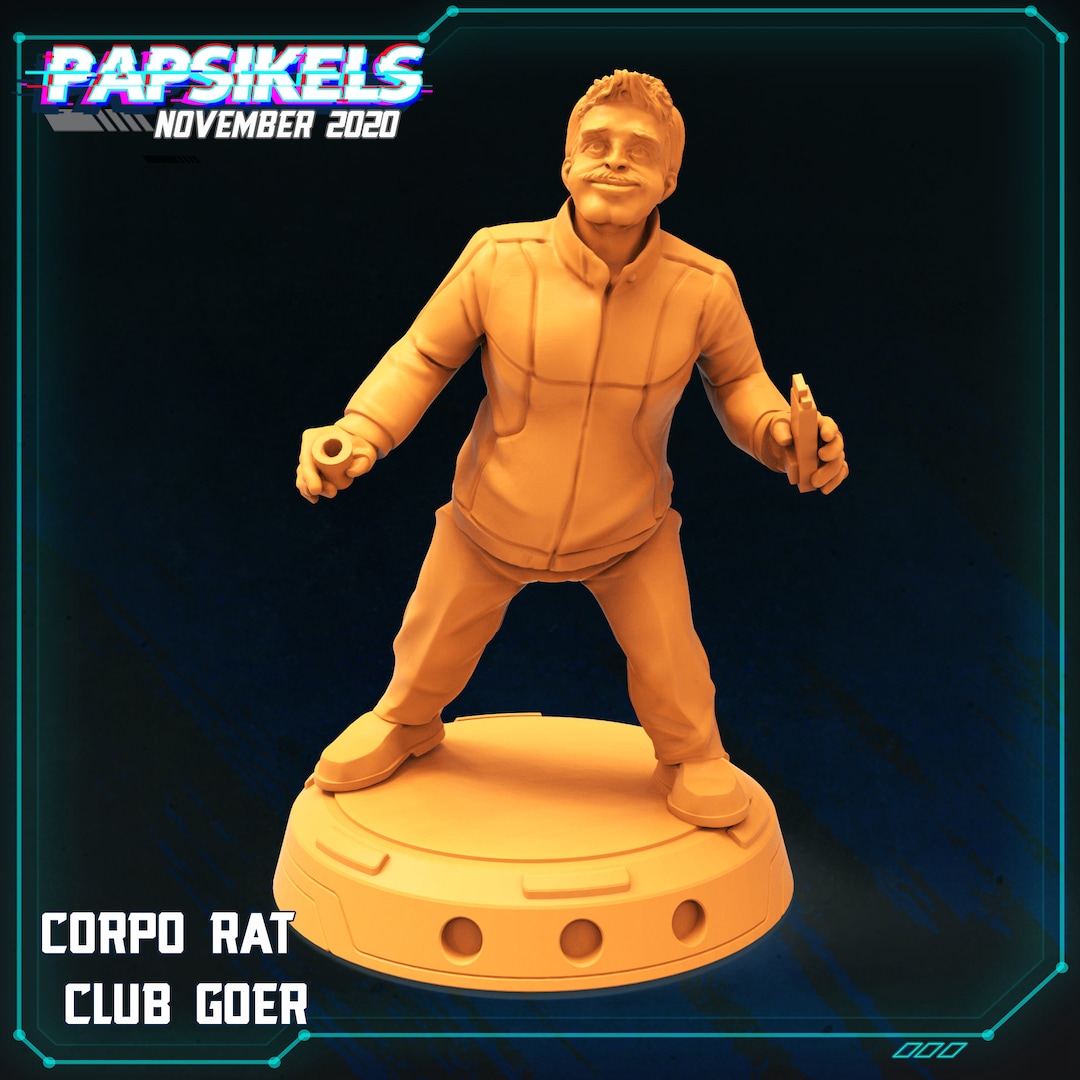 Cyberpunk NPC Corpo Rat Club Goer 28mm Miniatures for Tabletop Gaming ...