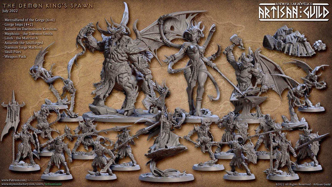 Full Set - Demon King's Spawns Hell - Deamons and Hell Creatures - 28mm ...