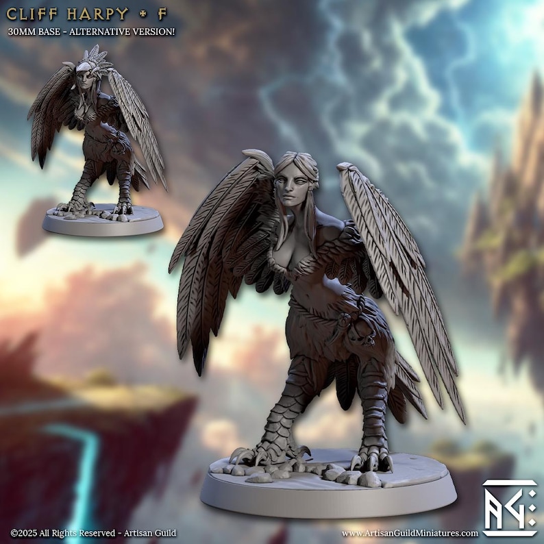 Cliff Harpies Set - Harpy - Kit I NO Hat - Flying Winged - 28mm 32mm ...