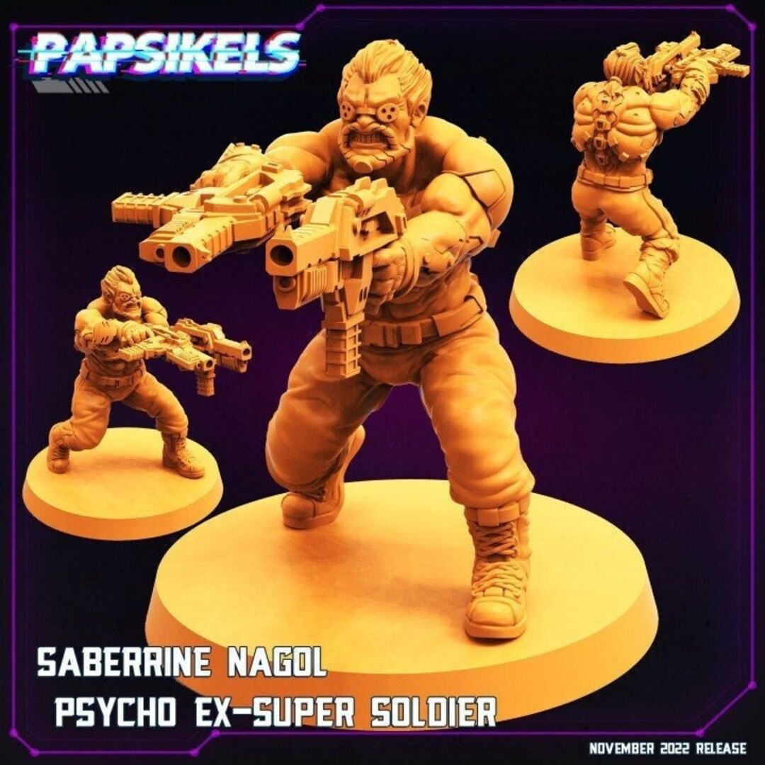 Psycho Ex Super Soldier Set 28mm Miniatures for Tabletop Gaming ...