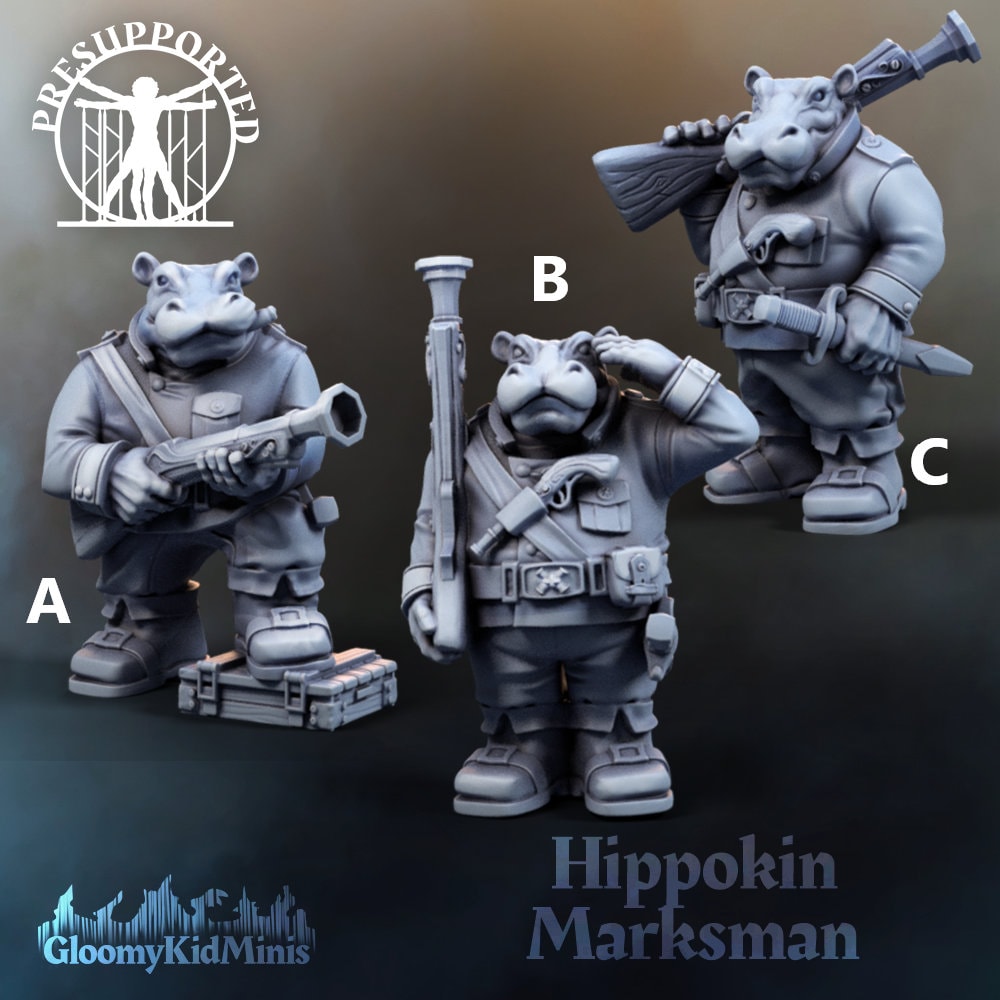 Hippokin Squad - Giff - Cannon - Marksman - Captain - 28mm Miniatures ...