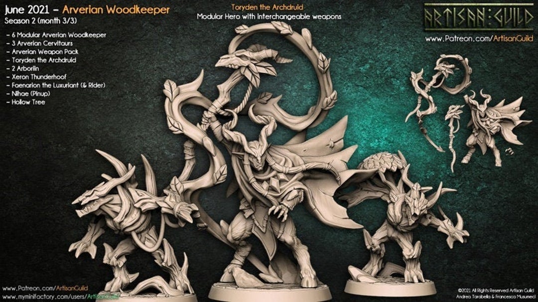 Toryden the Archdruid - Arcanist - Cervitaur - 28mm | Miniatures for ...