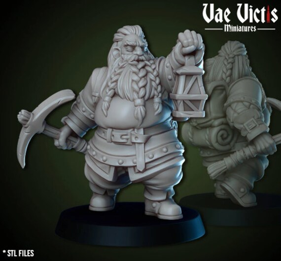Human Miner Dnd Hero NPC 28mm Miniatures for Tabletop - Etsy Sweden