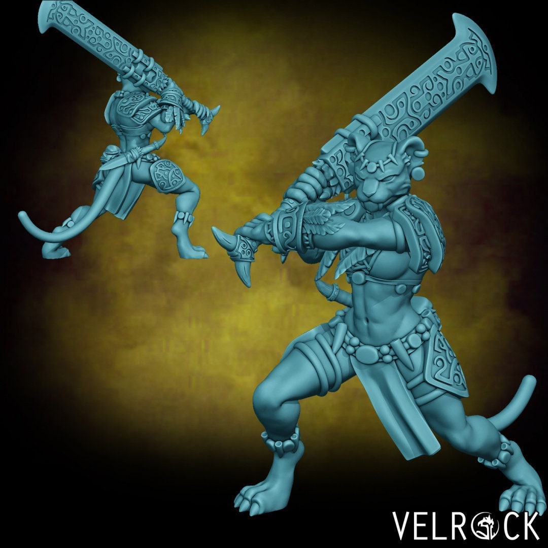 Female Leonin Warrior - Set With Variations - Lion Man - 28mm | 32mm ...