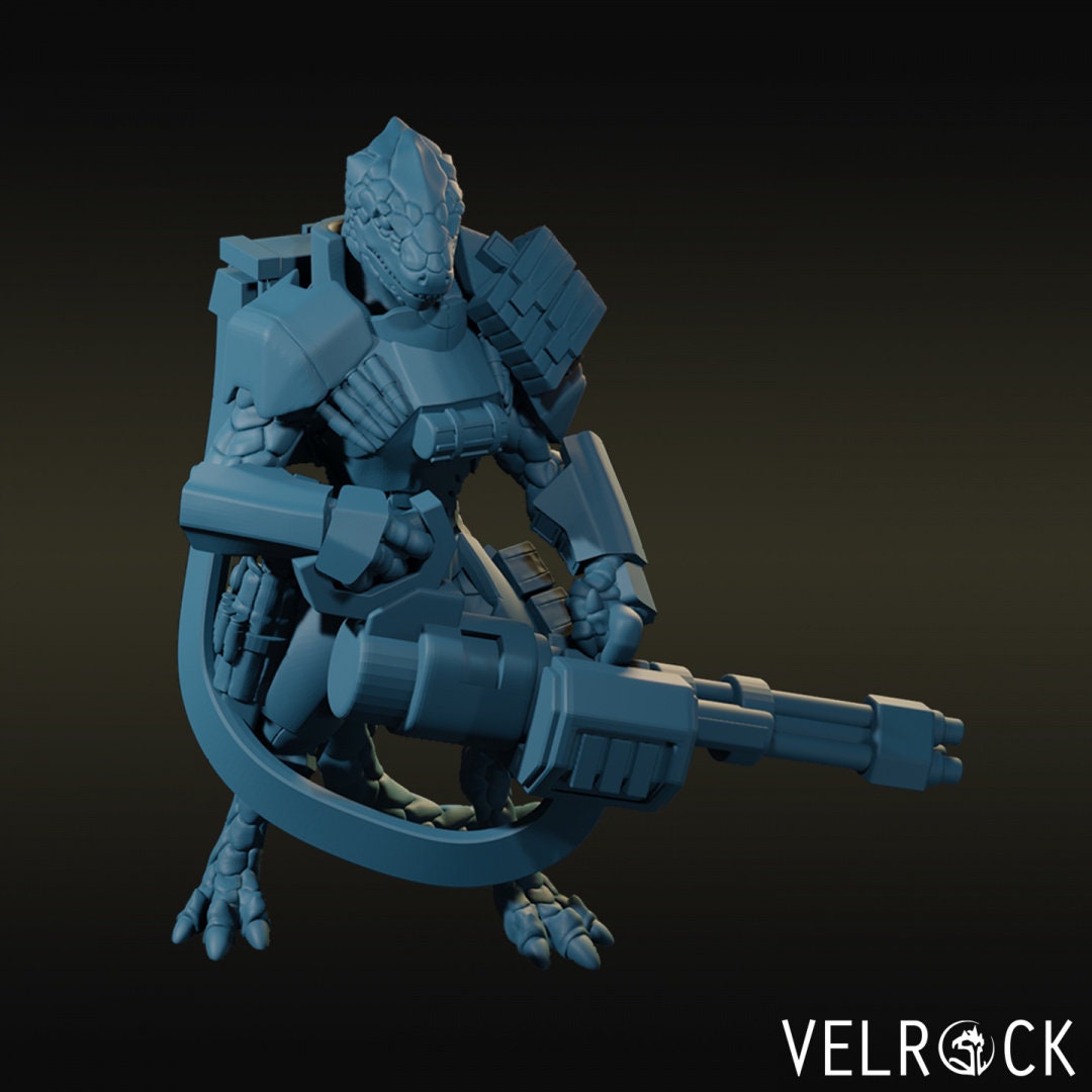 Reptilian Soldier Gunner V1 - Lizardmen - Lizardman - 28mm ...