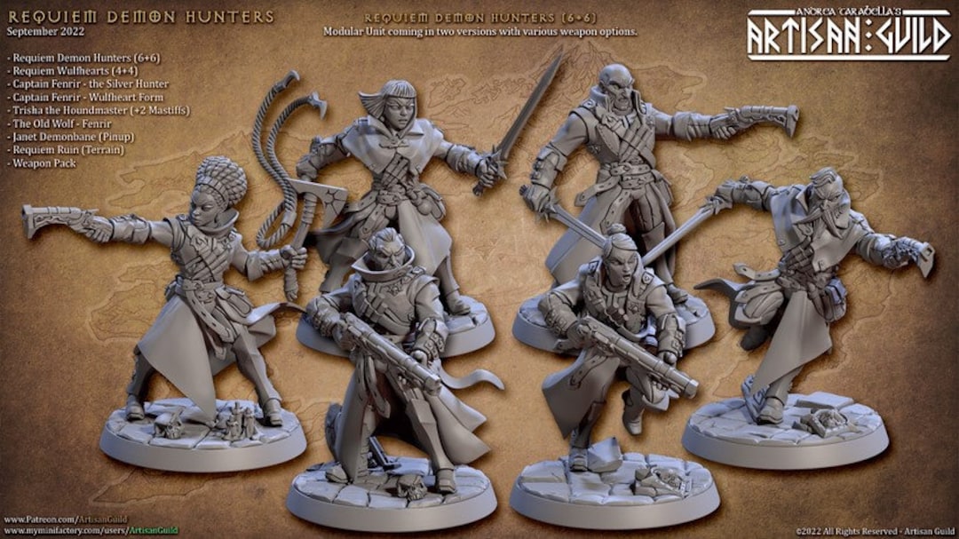 Requiem Demon Hunters - 28mm | 32mm Miniatures for Tabletop Gaming (dnd ...