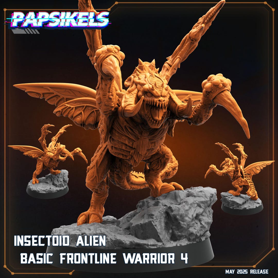 Insectoid Alien Warriors - 28mm 32mm Miniatures for Tabletop Gaming ...