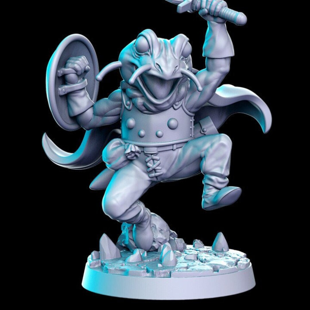 Toadin - Battle Toad - 28mm | 32mm Miniatures for Dungeons and Dragons ...