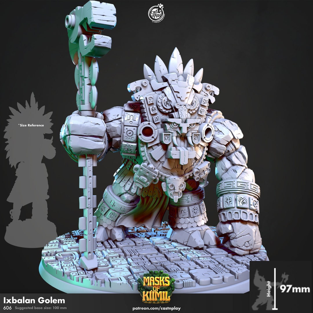 Ixbalan Golem - Masks of Kiimil - Tribal - 28mm | Miniatures for ...