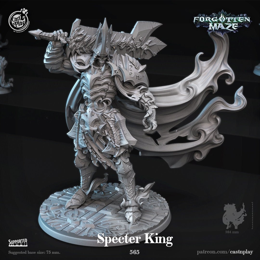 Specter King - Undead - Ghost - Forgotten Maze - 28mm | Miniatures ...