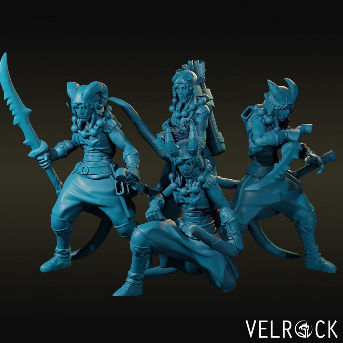 Tiefling Samurai Set Female Archer Dagger Fighters - Etsy