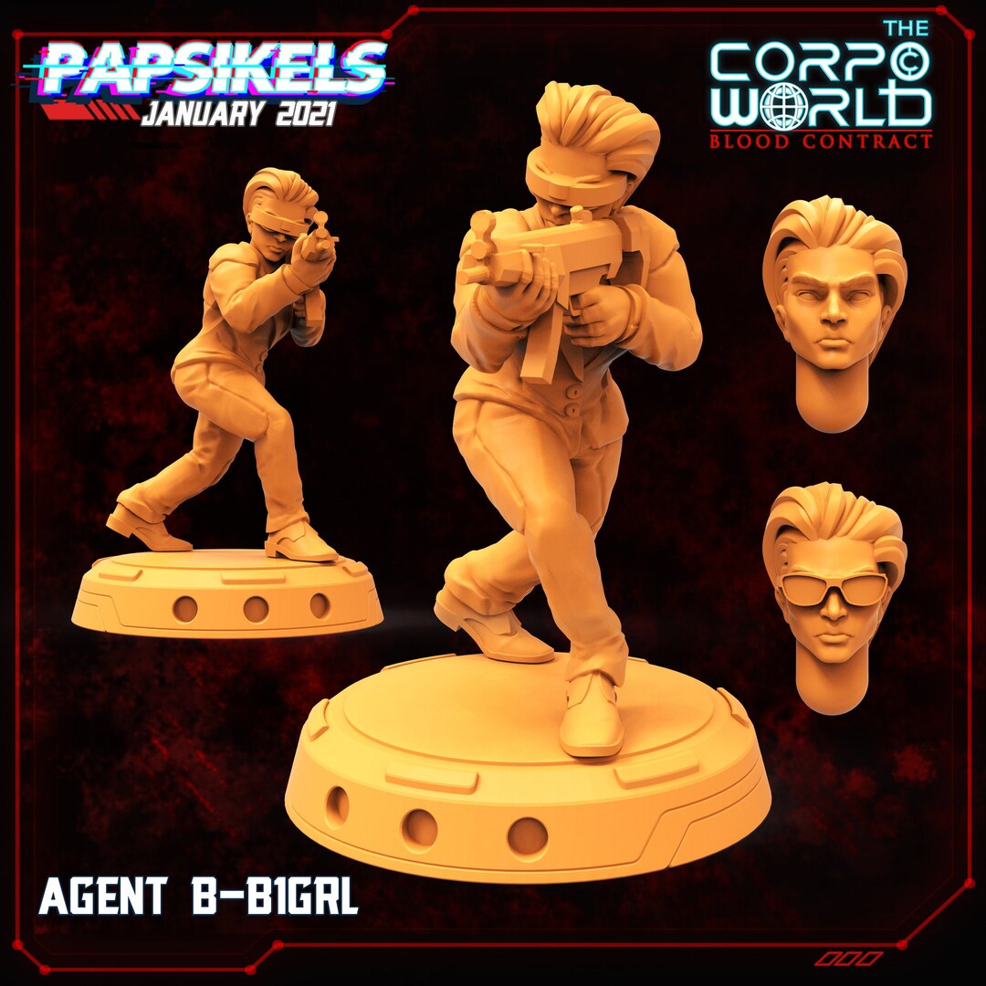 Agent B - B1GRL - 28mm | 32mm Miniatures for Tabletop Gaming ...