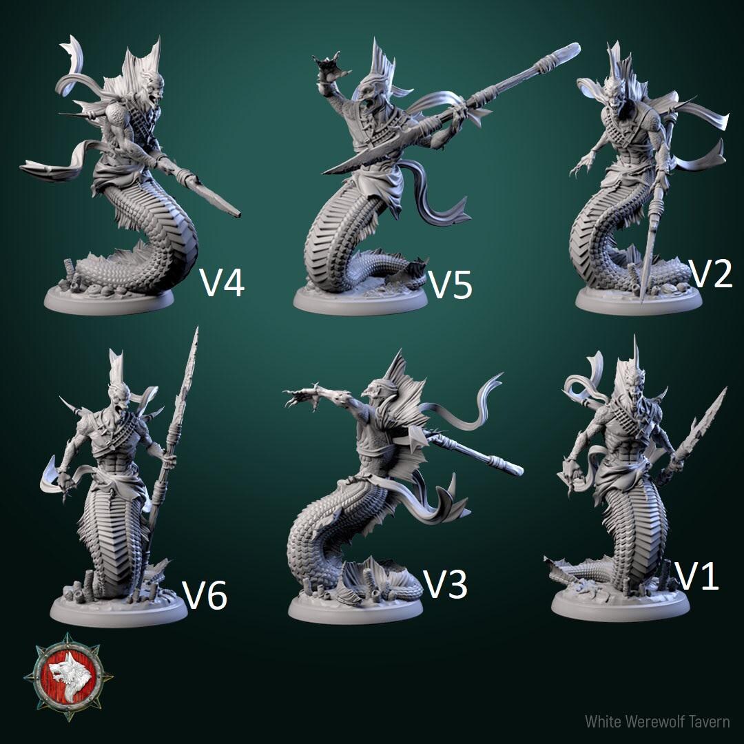 Merfolk Set of 6 - Sea Creature Monster - 3d Printed - 28mm | 32mm ...