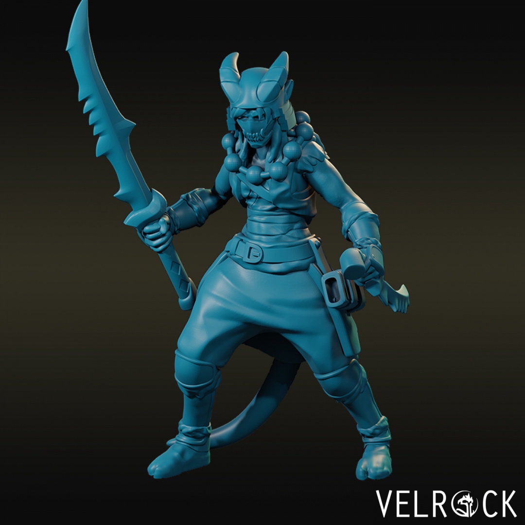 Tiefling Samurai Set - Female - Archer - Dagger - Fighters - 28mm ...