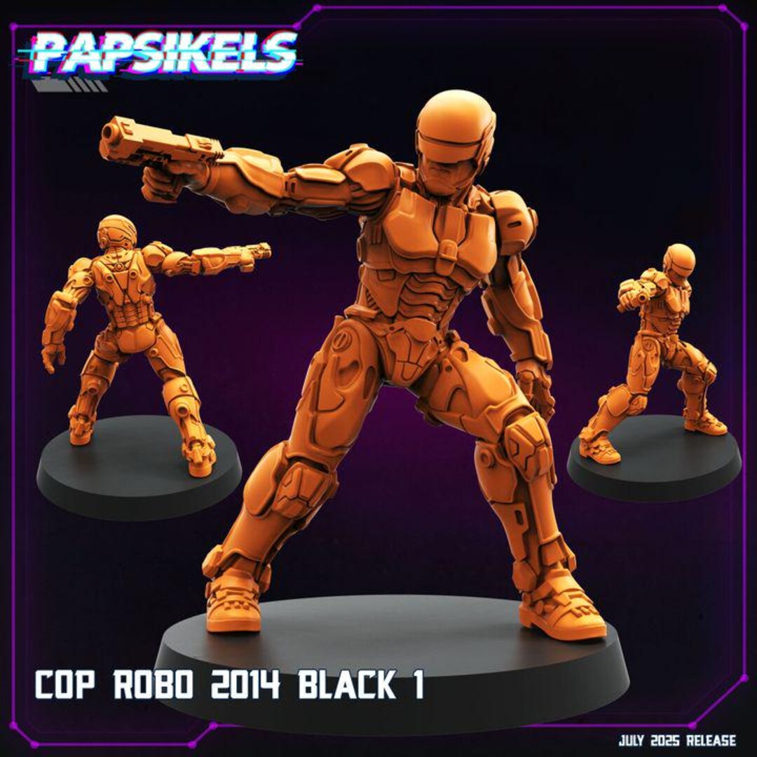 Cop ROBO 2014 Black - Robotic AI Police - 28mm Miniatures | Tabletop ...