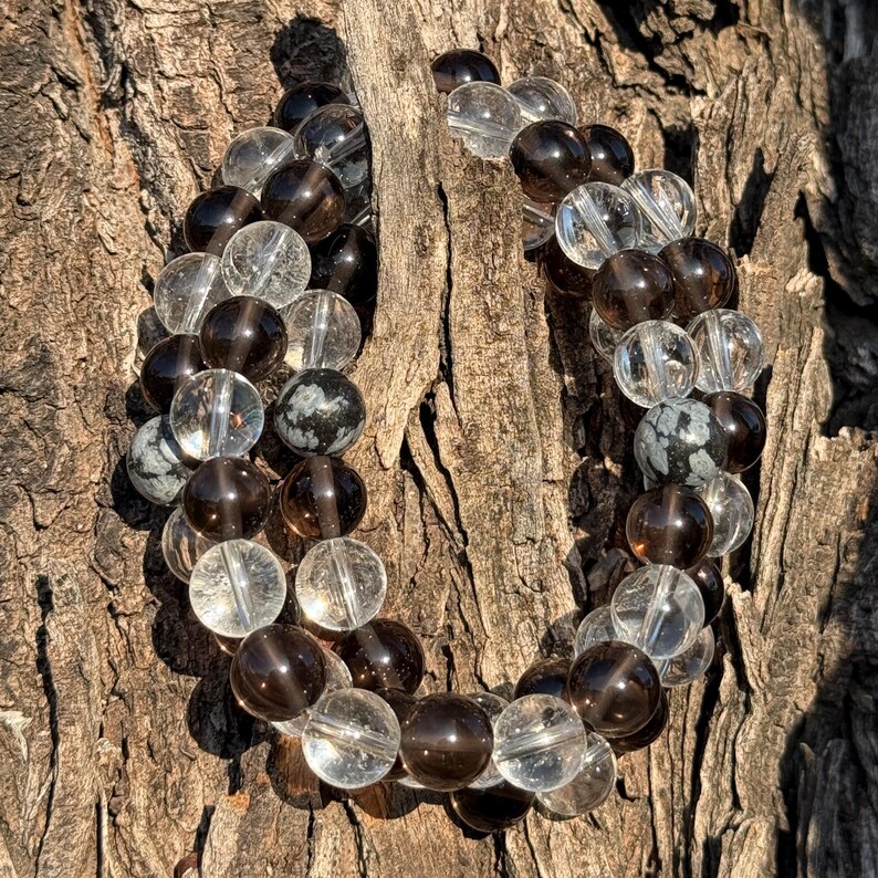 Xtabay - Ice Obsidian, Clear Quartz, Snowflake Obsidian. Genuine High ...