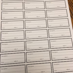 24 Count Printable Antique Store Consignment Price Tags - Etsy