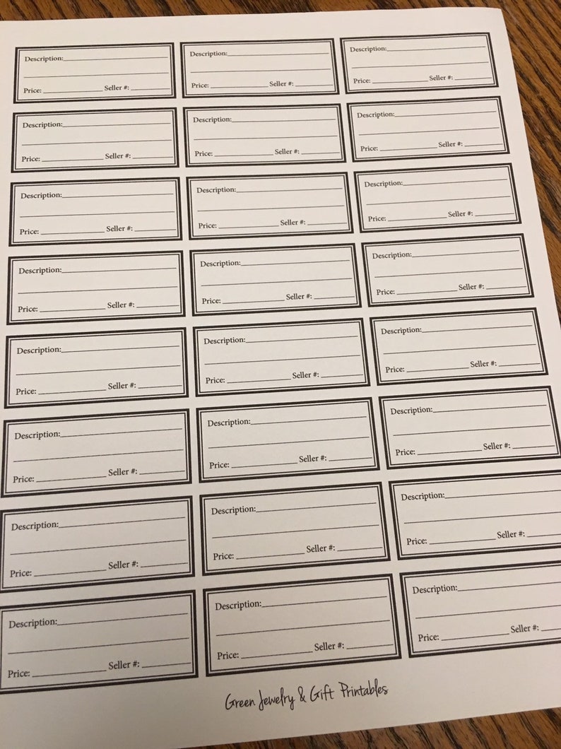 24 Count Printable Antique Store Consignment Price Tags - Etsy