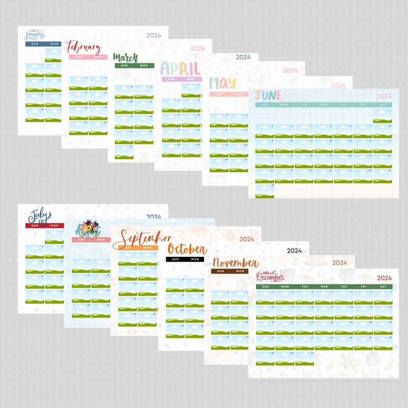 Photo Calendar Canva Template - Etsy