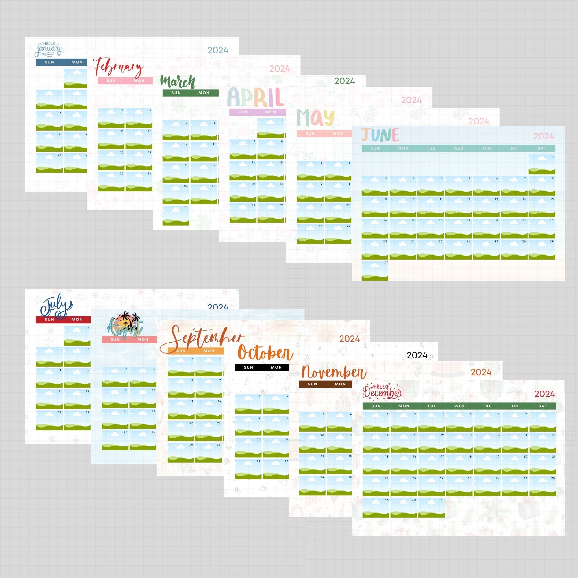 Photo Calendar Canva Template - Etsy
