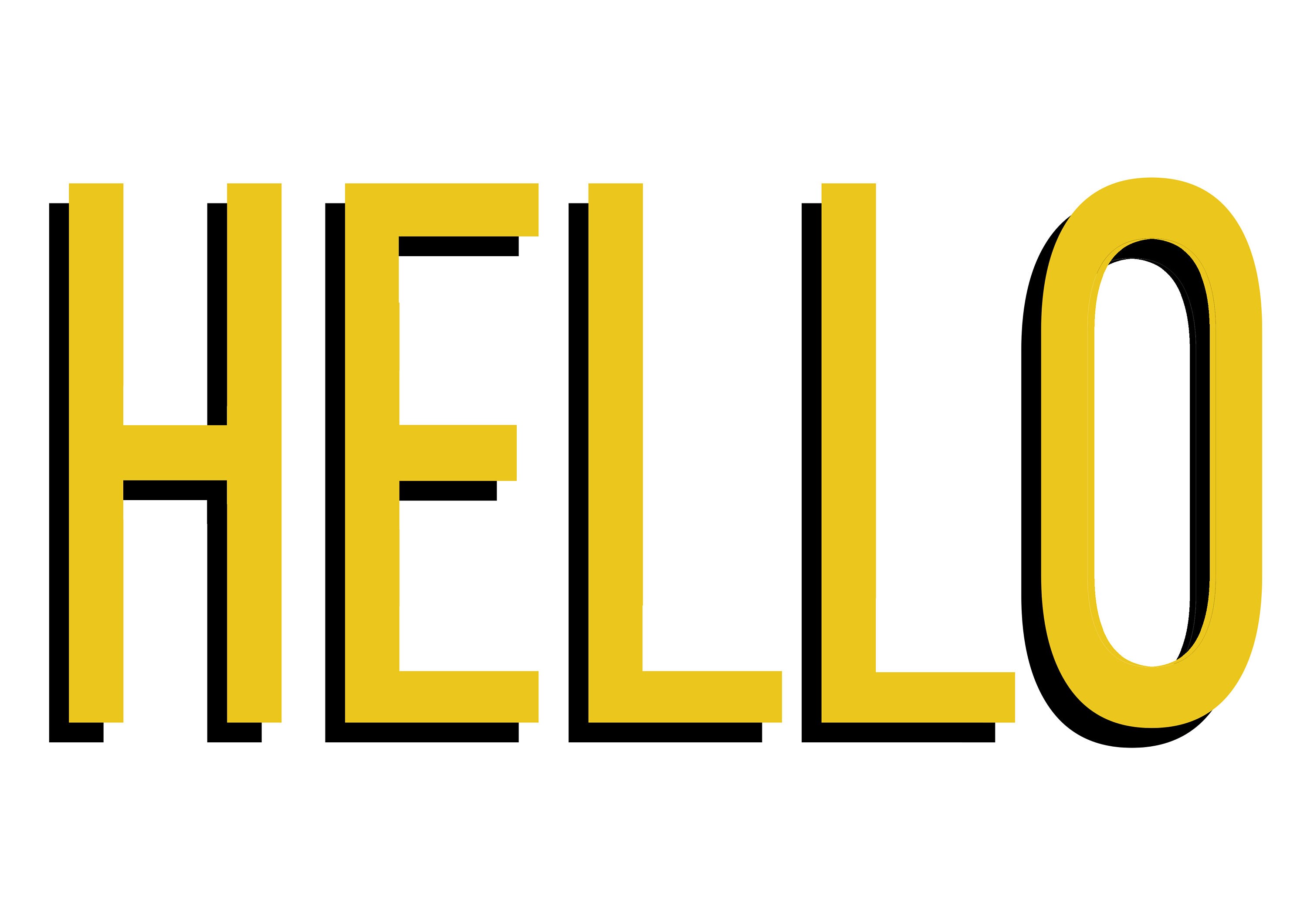 Hello Print Yellow Hello Print Hallway Print Entryway | Etsy