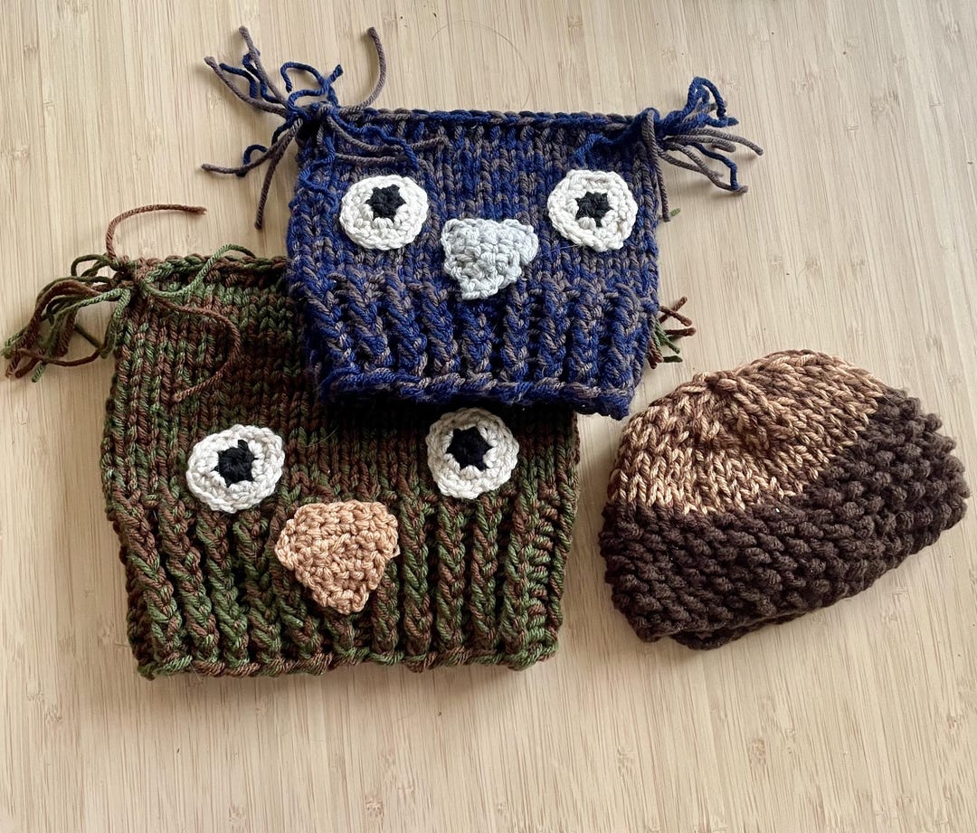 Fall Knit Hats: Owl, Pumpkin, Acorn Designs - Made to Order - Etsy