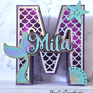 Mermaid Theme 3d Letter or Name - Etsy