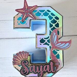 Mermaid Theme 3d Number/s. - Etsy