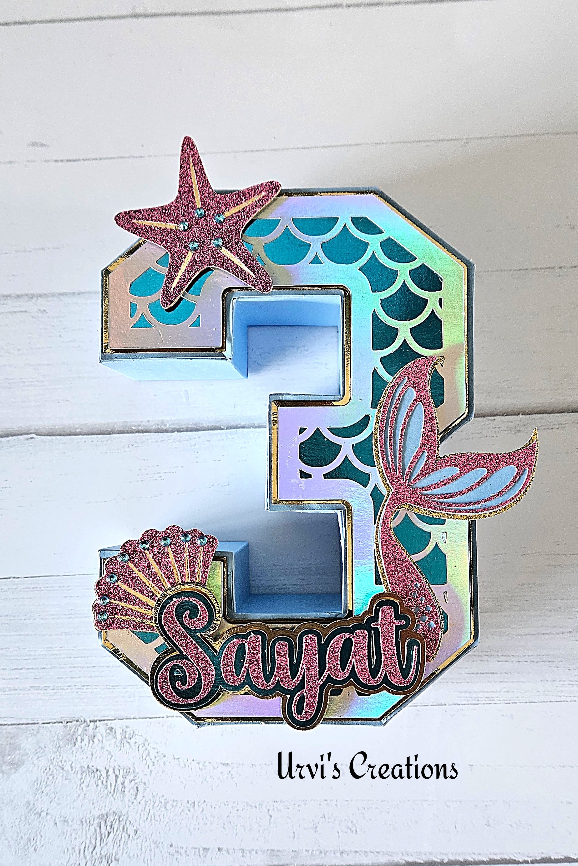 Mermaid Theme 3d Number/s. - Etsy