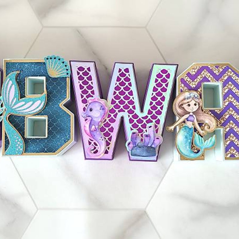 Mermaid Letters - Etsy