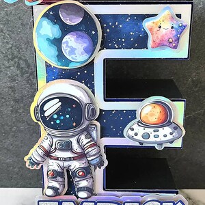 Space Theme 3D Letter With Light - Etsy