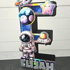 Space Theme 3D Letter With Light - Etsy